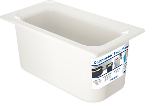 Carlisle FoodService Products CM110202 Coldmaster ABS Third Size Food Pan, 4 qt Capacity, 12.68" Length x 6.89" Width x 6.01" Height, White