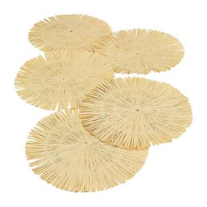 round luau fringe placemat decoration (set of 12) tropical party supplies