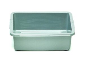 rubbermaid commercial 3349 4-5/8-gallon capacity, 20" length x 15" width x 5" height, gray color, high-density polyethylene bus and utility box