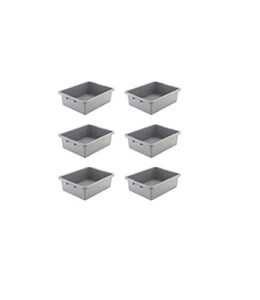 rubbermaid commercial products standard bus/utility box, 7.125 gal, gray, pack of 6