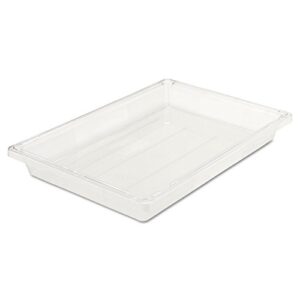 rubbermaid commercial 3306 cle 26" length x 18" width x 3-1/2" depth, 5 gallon clear polycarbonate food/tote box