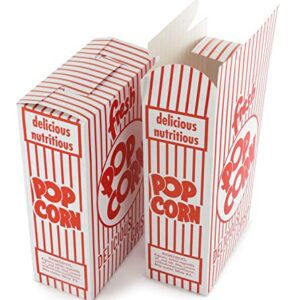 Snappy 1-E Small Red and White Close Top Popcorn Boxes, 3/4 Ounce, 100 Count