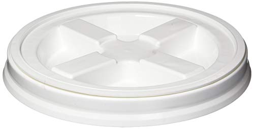 GAMMA2 Gamma Seal Lid- Pet Food Storage Container Lids - Fits 3.5, 5, 6, & 7 Gallon Buckets, White, 6-Count