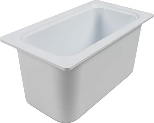 San Jamar CI7003WH Stackable Chill-It Food Pan, 1/3 Size, 6" Deep, Plastic, White, NSF