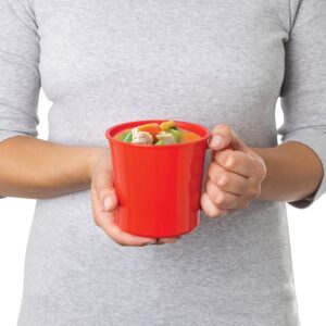 Sistema Microwave Soup Mug with Lid and Steam Release Vent, Dishwasher Safe, 22.1-Ounce, Red