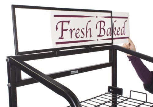 Displays2go Steel Baker's Rack with Wheels Six Wire Shelves, Black