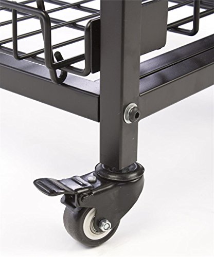 Displays2go Steel Baker's Rack with Wheels Six Wire Shelves, Black