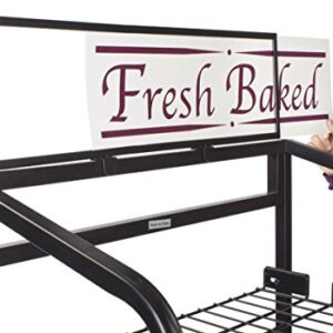 Displays2go Steel Baker's Rack with Wheels Six Wire Shelves, Black