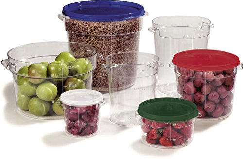 Carlisle FoodService Products 1076607 StorPlus Polycarbonate Round Food Storage Container, 8 Quart, Clear