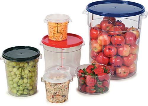 Carlisle FoodService Products 1076607 StorPlus Polycarbonate Round Food Storage Container, 8 Quart, Clear