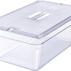 Carlisle FoodService Products 10211U07 StorPlus Full Size Polycarbonate Universal Handled Notched Food Pan Lid, Clear