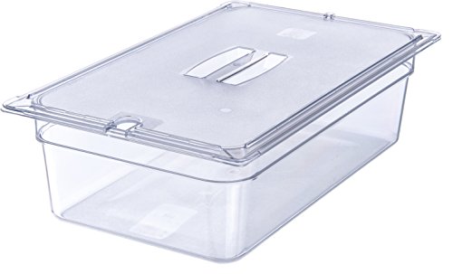 Carlisle FoodService Products 10211U07 StorPlus Full Size Polycarbonate Universal Handled Notched Food Pan Lid, Clear