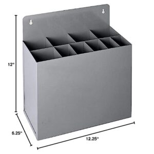 Durham 381-95 Gray Cold Rolled Steel Large Key Stock Rack, 12-1/4" Width x 12" Height x 6-1/4" Depth