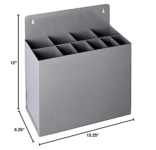 Durham 381-95 Gray Cold Rolled Steel Large Key Stock Rack, 12-1/4" Width x 12" Height x 6-1/4" Depth