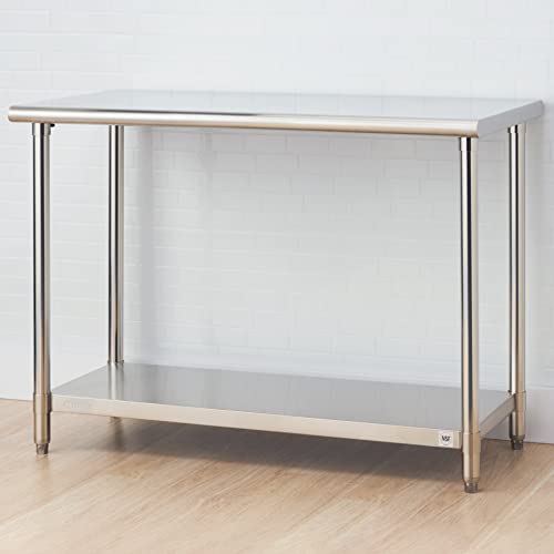 TRINITY EcoStorage NSF Stainless Steel Table with Wheels, 48-Inch