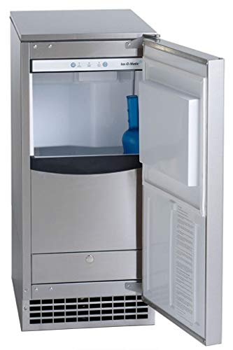 Ice-O-Matic GEMU090 Pearl Self-Contained Ice Machine with Air Condensing Unit Pure Ice Technology 115 Volt Plug-In and Quiet Operation in Stainless Steel