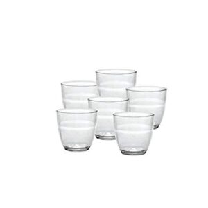 duralex made in france gigogne glass tumbler drinking glasses, 5.75 ounce - set of 6, clear