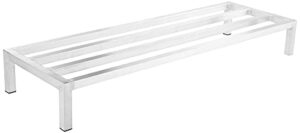 winco 20-inch by 60-inch dunnage rack, 8-inch high, 1200-pound capacity, medium, aluminum