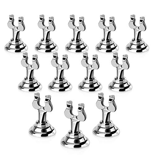 New Star Foodservice 23428 Triton Harp Clip Style, Place Card/Table Number Holder, 1.5 Inch, Silver, Set of 12