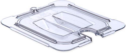 Carlisle FoodService Products 10311U07 Polypropylene Universal Handled Notched Lid, 6-7/8" Length x 6.31" Width x 7/8" Height, Clear, For TopNotch One-Sixth Size Food Pans (Case of 6)