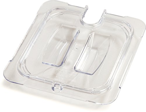 Carlisle FoodService Products 10311U07 Polypropylene Universal Handled Notched Lid, 6-7/8" Length x 6.31" Width x 7/8" Height, Clear, For TopNotch One-Sixth Size Food Pans (Case of 6)