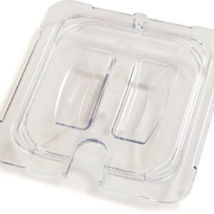 Carlisle FoodService Products 10311U07 Polypropylene Universal Handled Notched Lid, 6-7/8" Length x 6.31" Width x 7/8" Height, Clear, For TopNotch One-Sixth Size Food Pans (Case of 6)