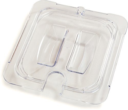 Carlisle FoodService Products 10311U07 Polypropylene Universal Handled Notched Lid, 6-7/8" Length x 6.31" Width x 7/8" Height, Clear, For TopNotch One-Sixth Size Food Pans (Case of 6)