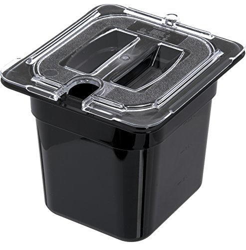 Carlisle FoodService Products 10311U07 Polypropylene Universal Handled Notched Lid, 6-7/8" Length x 6.31" Width x 7/8" Height, Clear, For TopNotch One-Sixth Size Food Pans (Case of 6)