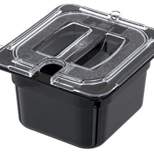 Carlisle FoodService Products 10311U07 Polypropylene Universal Handled Notched Lid, 6-7/8" Length x 6.31" Width x 7/8" Height, Clear, For TopNotch One-Sixth Size Food Pans (Case of 6)