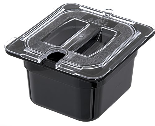 Carlisle FoodService Products 10311U07 Polypropylene Universal Handled Notched Lid, 6-7/8" Length x 6.31" Width x 7/8" Height, Clear, For TopNotch One-Sixth Size Food Pans (Case of 6)