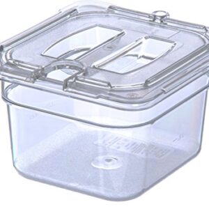 Carlisle FoodService Products 10311U07 Polypropylene Universal Handled Notched Lid, 6-7/8" Length x 6.31" Width x 7/8" Height, Clear, For TopNotch One-Sixth Size Food Pans (Case of 6)