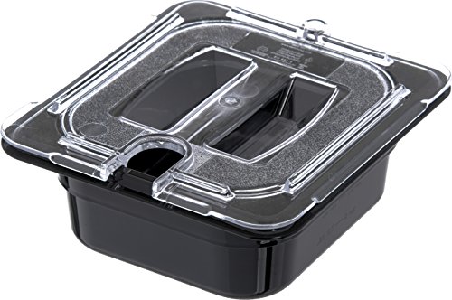 Carlisle FoodService Products 10311U07 Polypropylene Universal Handled Notched Lid, 6-7/8" Length x 6.31" Width x 7/8" Height, Clear, For TopNotch One-Sixth Size Food Pans (Case of 6)