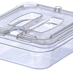 Carlisle FoodService Products 10311U07 Polypropylene Universal Handled Notched Lid, 6-7/8" Length x 6.31" Width x 7/8" Height, Clear, For TopNotch One-Sixth Size Food Pans (Case of 6)