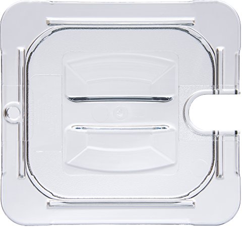 Carlisle FoodService Products 10311U07 Polypropylene Universal Handled Notched Lid, 6-7/8" Length x 6.31" Width x 7/8" Height, Clear, For TopNotch One-Sixth Size Food Pans (Case of 6)