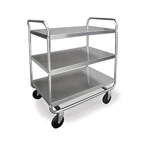 Lakeside Manufacturing 493 Utility Cart, Stainless Steel, 3 Shelves, 500 lb. Capacity (Fully Assembled)