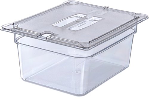 Carlisle FoodService Products 10222B07 Polycarbonate Half-Size Food Pan, 7.7 qt. Capacity, 12-3/4 x 10-3/8 x 6", Clear (Case of 6)