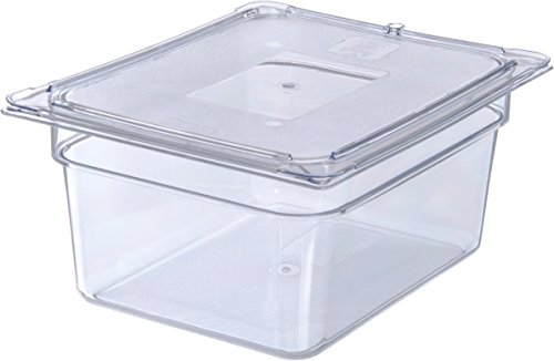 Carlisle FoodService Products 10222B07 Polycarbonate Half-Size Food Pan, 7.7 qt. Capacity, 12-3/4 x 10-3/8 x 6", Clear (Case of 6)