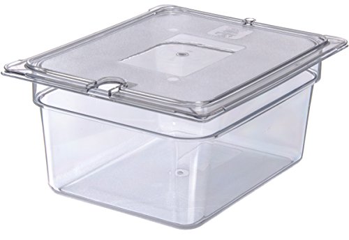 Carlisle FoodService Products 10222B07 Polycarbonate Half-Size Food Pan, 7.7 qt. Capacity, 12-3/4 x 10-3/8 x 6", Clear (Case of 6)