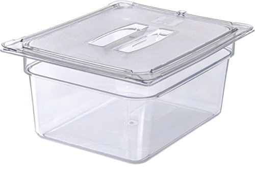 Carlisle FoodService Products 10222B07 Polycarbonate Half-Size Food Pan, 7.7 qt. Capacity, 12-3/4 x 10-3/8 x 6", Clear (Case of 6)