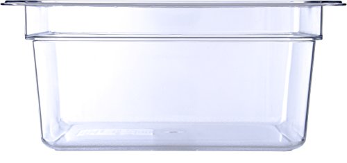 Carlisle FoodService Products 10222B07 Polycarbonate Half-Size Food Pan, 7.7 qt. Capacity, 12-3/4 x 10-3/8 x 6", Clear (Case of 6)