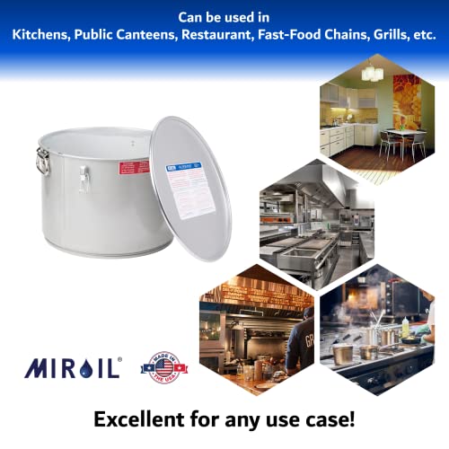 MirOil #60L - 7 Gal Grease Bucket & Oil Filter Pot, Gasket Safety Lid with Quick Lock Clips, For Fryer Oil Capacity Up to 55 lbs. Low Profile To Fit Under Drain Valves, For Filtering of Hot Oil