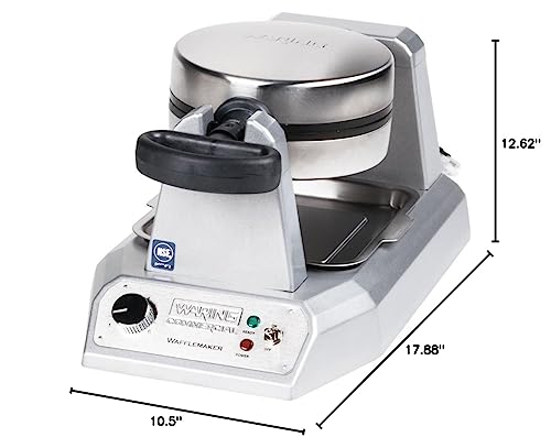 Waring Commercial WWD180 Classic Single Waffle Maker, Coated Non Stick Cooking Plates, Produces 35 waffles per hour, 120V, 1200W, 5-15 Phase Plug