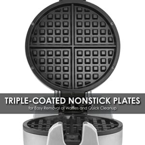 Waring Commercial WWD180 Classic Single Waffle Maker, Coated Non Stick Cooking Plates, Produces 35 waffles per hour, 120V, 1200W, 5-15 Phase Plug