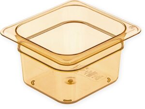 carlisle foodservice products 3088413 storplus high heat food pan, 4" deep, sixth size, amber