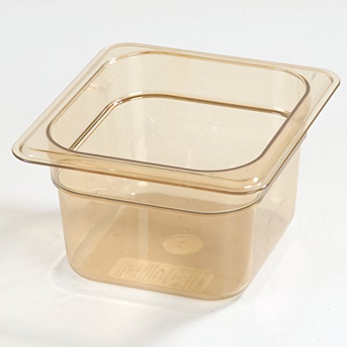 Carlisle FoodService Products 3088413 StorPlus High Heat Food Pan, 4" Deep, Sixth Size, Amber