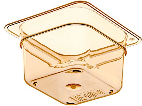 Carlisle FoodService Products 3088413 StorPlus High Heat Food Pan, 4" Deep, Sixth Size, Amber