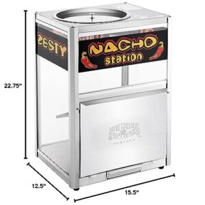 Great Northern Nacho Station Commercial Grade Nacho Warmer Merchandiser, Keeps Chips Warm and Fresh for Hours, Easy to Setup, Stainless Steel Frames with Heavy Duty Plate Glass