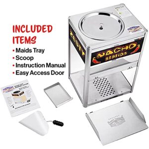 Great Northern Nacho Station Commercial Grade Nacho Warmer Merchandiser, Keeps Chips Warm and Fresh for Hours, Easy to Setup, Stainless Steel Frames with Heavy Duty Plate Glass