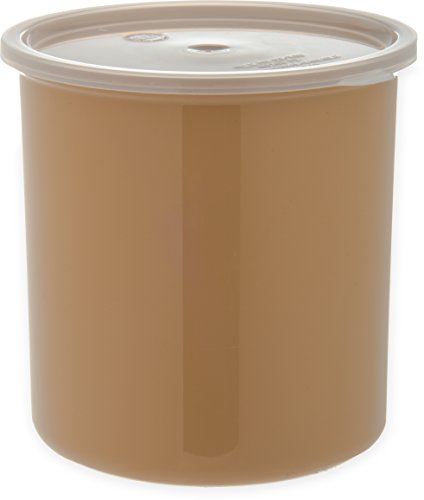 Carlisle FoodService Products Round Storage Container with Lid, 2.7 Quart Crock, Beige