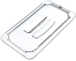 carlisle foodservice products 10270u07 storplus third size polycarbonate universal handled food pan lid, clear